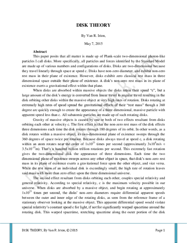 (PDF) Disk Theory
