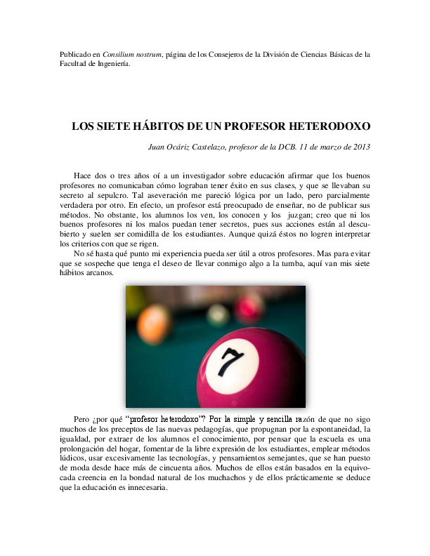 (PDF) LOS SIETE HÁBITOS DE UN PROFESOR HETERODOXO