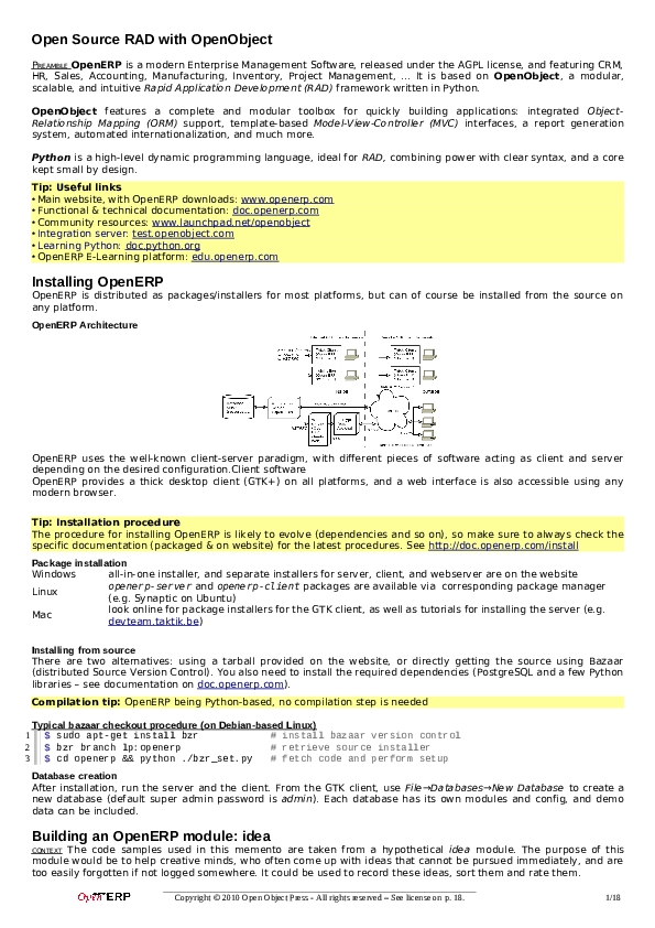 (PDF) Open Source RAD with OpenObject