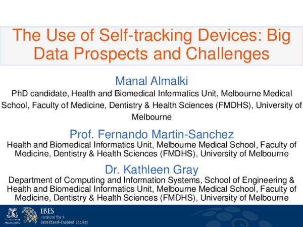 (PDF) The Use of Self-tracking Devices: Big Data Prospects and Challenges