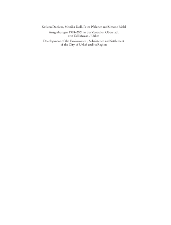 (PDF) Urban Development and Ecology at Tell Mozan (2010)