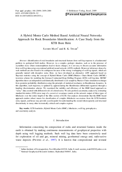 Pdf A Hybrid Monte Carlo Method Based Artificial Neural Networks Approach For Rock Boundaries