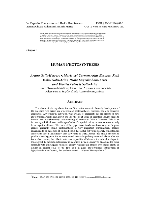 (PDF) HUMAN PHOTOSYNTHESIS
