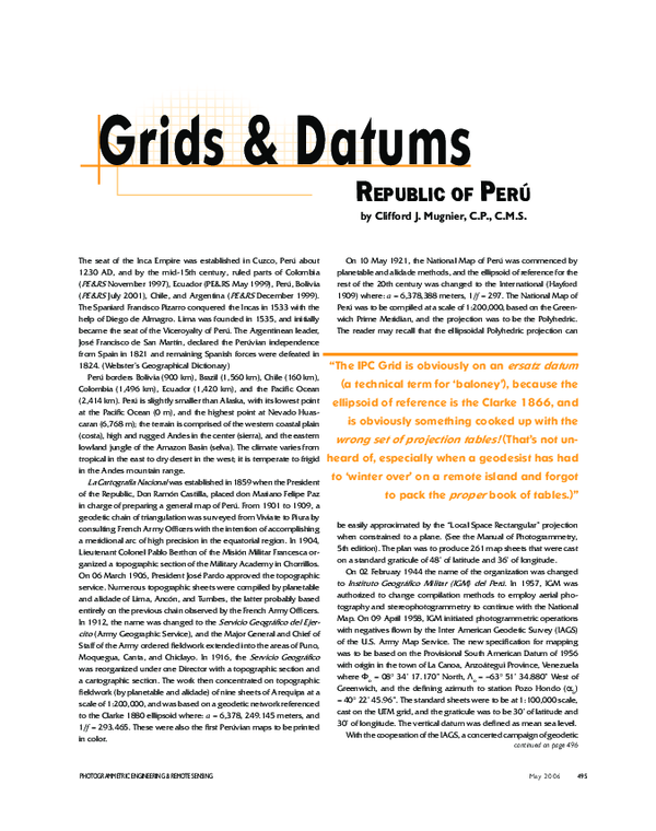 (PDF) Grids and Datums of Peru