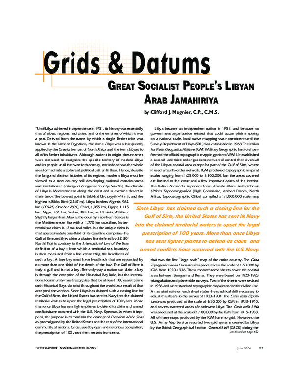 (PDF) Grids and Datums of Libya