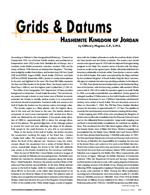 (PDF) Grids and Datums of Jordan