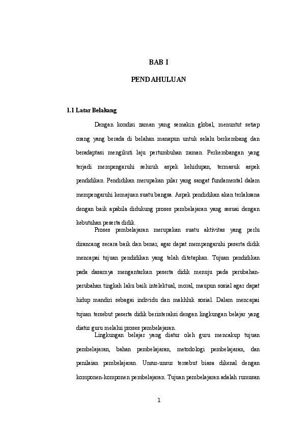 (DOC) KTI TUGAS AKHIR PRODISTIK BAB 1