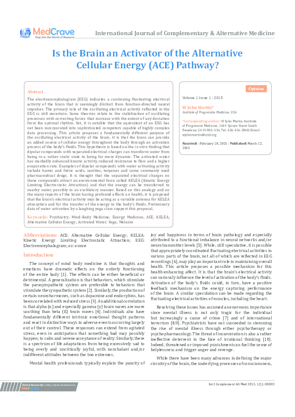 (PDF) Is the Brain an Activator of the Alternative Cellular Energy (ACE ...