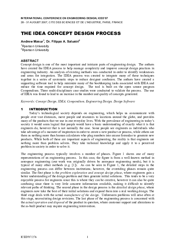 (PDF) The IDEA concept design process