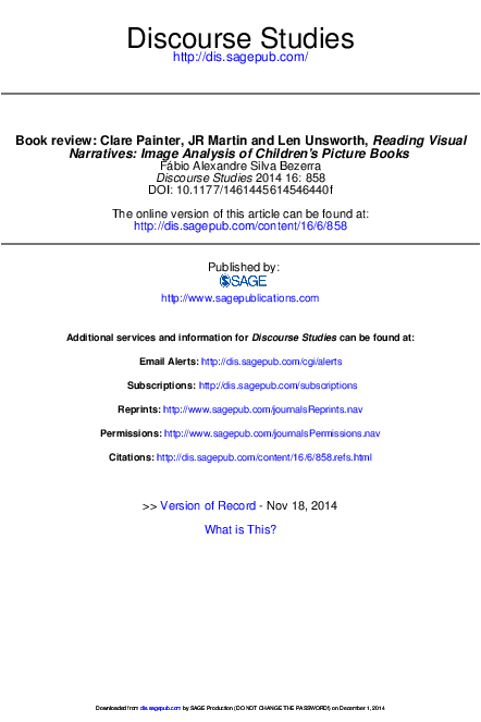 (PDF) Reading Visual Narratives: Image Analysis of Children's Picture Books (Discourse Studies)