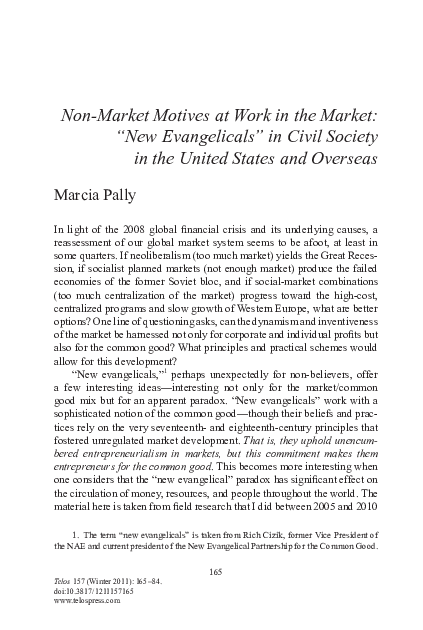 (PDF) Non-market forces at work in the market: New evangelicals in ...