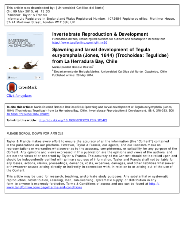 (PDF) Invertebrate Reproduction & Development Spawning and larval ...
