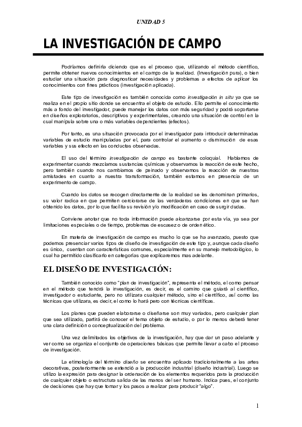 (DOC) LA INVESTIGACIÓN DE CAMPO