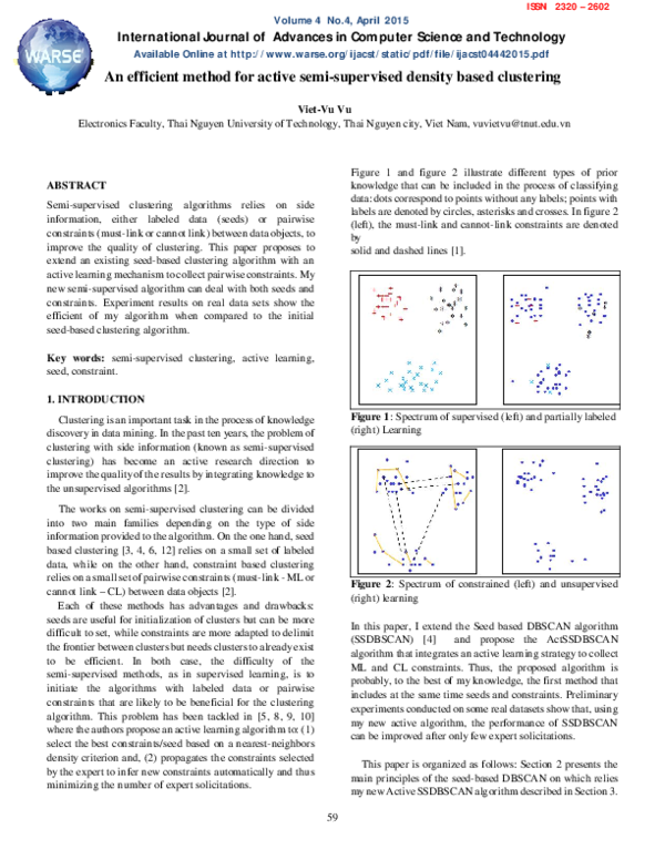 Pdf An Efficient Method For Active Semi Supervised Density Based