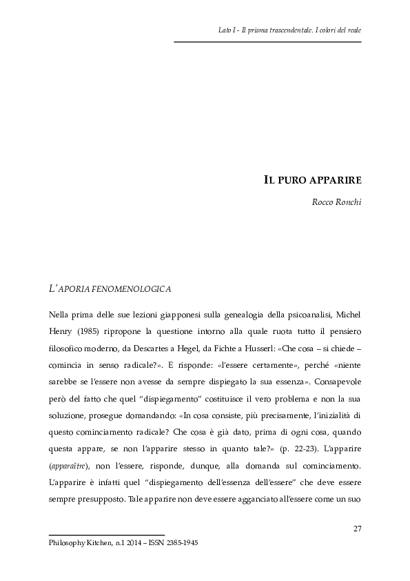 (PDF) Il puro apparire