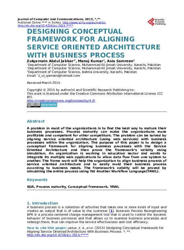 Doc Designing Conceptual Framework For Aligning Service Oriented Architecture With Business 1104