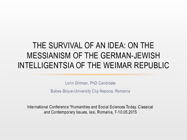 (PDF) The Survival of an Idea: On the Messianism of the German-Jewish ...