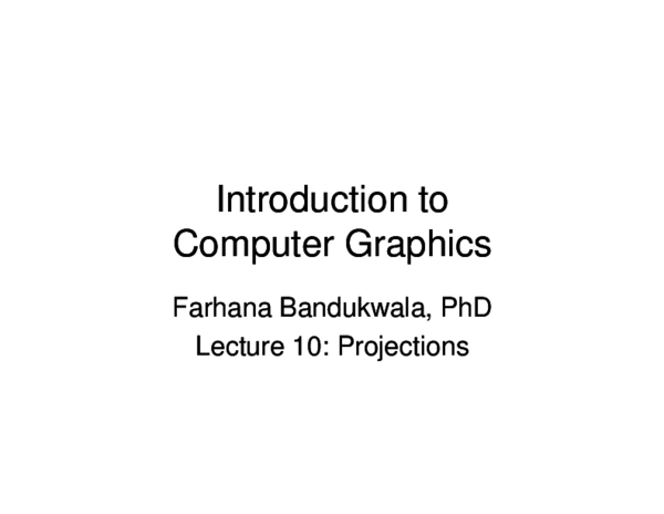 (PDF) Introduction to Computer Graphics