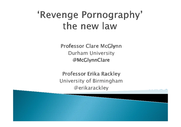 (PDF) Revenge Pornography: the new law
