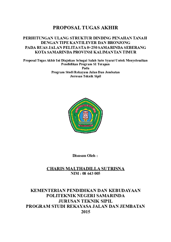 COVER PROPOSAL TUGAS AKHIR CHARIS MALTHADILLA SUTRISNA