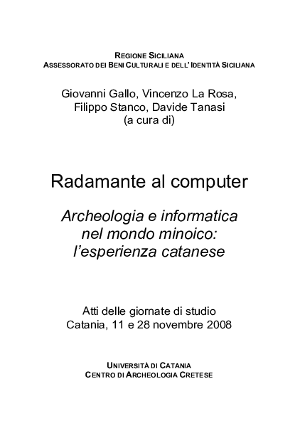 (PDF) STANCO F., GUARNERA C., GALLO G., TANASI D., Classification of ...