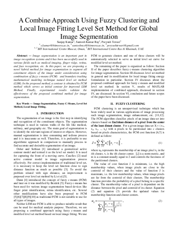 Pdf A Combine Approach Using Fuzzy Clustering And Local Image Fitting Level Set Method For 