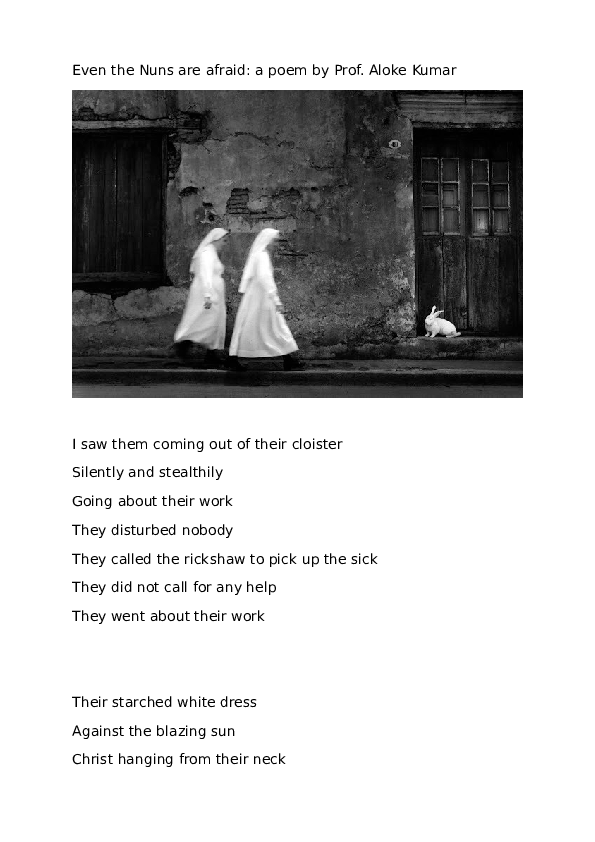 (DOC) Even the Nuns are afraid: a poem by Prof. Aloke Kumar