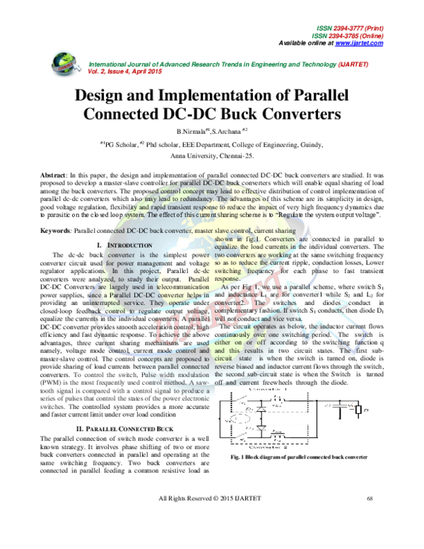 (PDF) Design and Implementation of Parallel Connected DC-DC Buck Converters