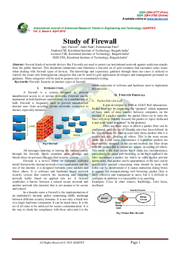 (PDF) study of firewall