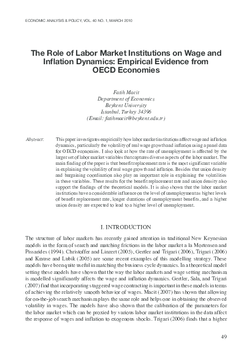 (PDF) The Role of Labor Market Institutions on Wage and Inflation ...