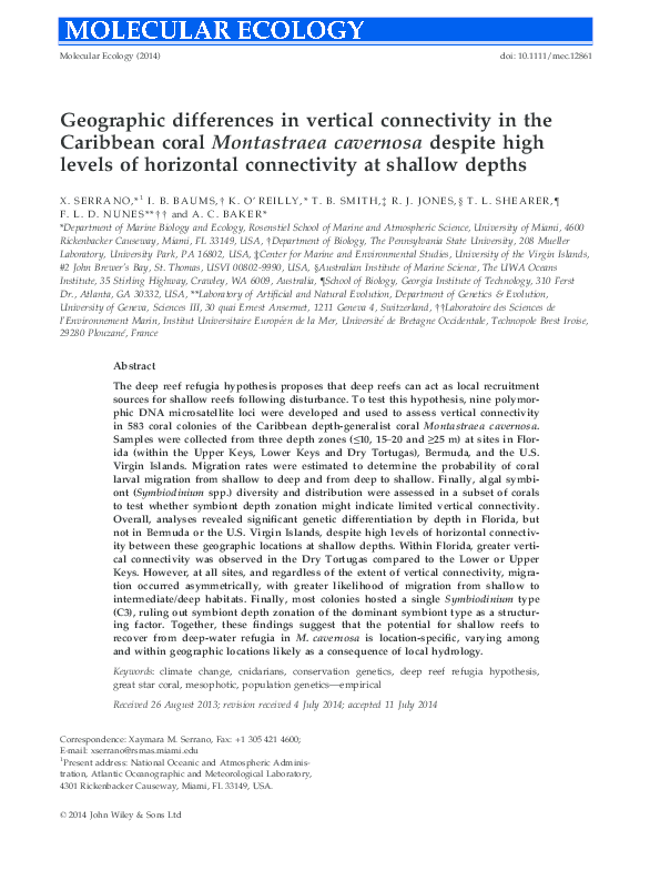 (PDF) Geographic differences in vertical connectivity in the Caribbean ...