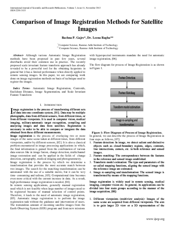 (PDF) Comparison of Image Registration Methods for Satellite Images