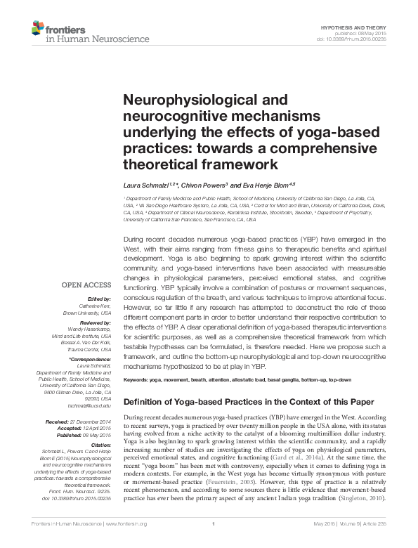 (PDF) Neurophysiological and neurocognitive mechanisms underlying the effects of yoga-based ...