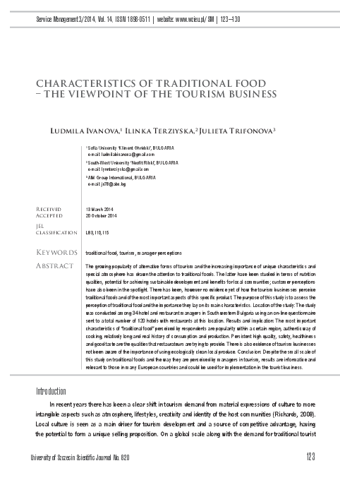 (PDF) Characteristics of traditional food – the viewpoint of the ...