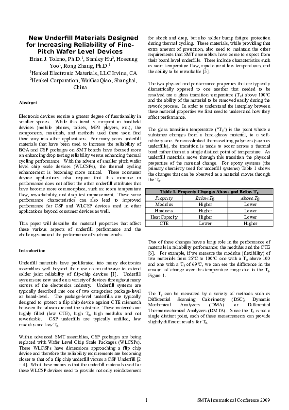 (DOC) High Tg Reworkable Underfill Material