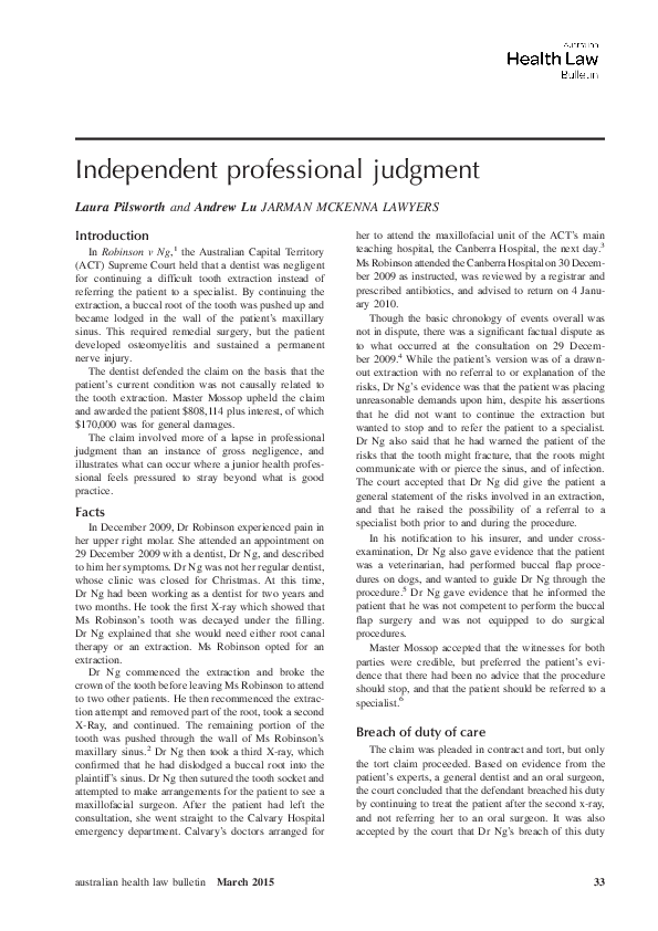(PDF) Independent professional judgment