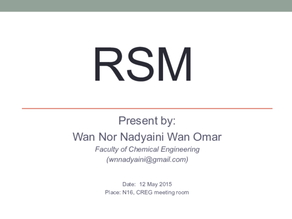 (PPT) the basic of RSM 2015