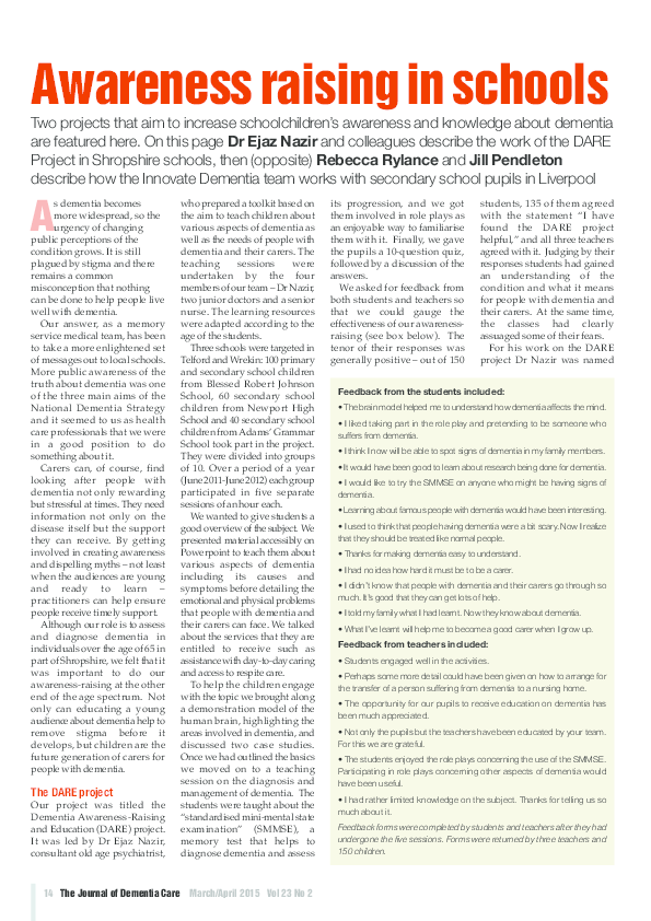 (PDF) Awareness raising in schools