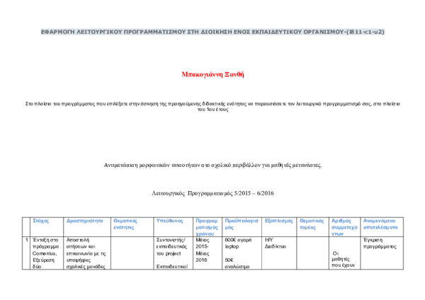 (DOC) ΕΦΑΡΜΟΓΗ ΛΕΙΤΟΥΡΓΙΚΟΥ ΠΡΟΓΡΑΜΜΑΤΙΣΜΟΥ ΣΤΗ ΔΙΟΙΚΗΣΗ ΕΝΟΣ ...