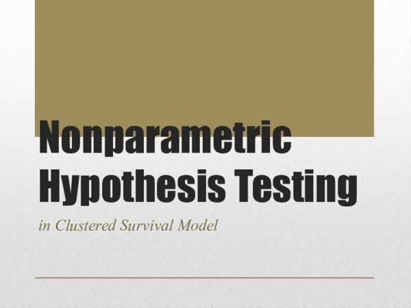 Ppt Nonparametric Hypothesis Testing For Clustered Survival Data