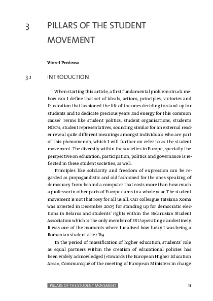 (PDF) Pillars of the student movement - p. 11-24, The Student Union ...