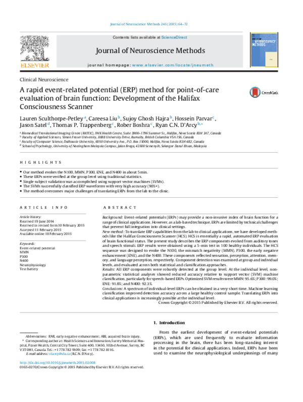 (PDF) A rapid event-related potential (ERP) method for point-of-care ...