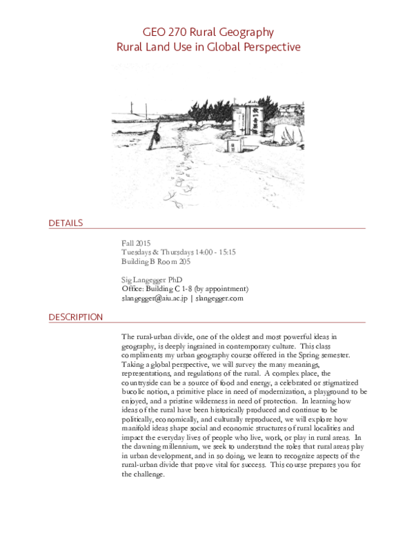 Rural Geography_Syllabus AIU 2015