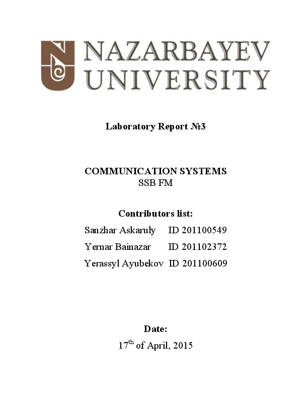 Pdf Lab 3 Communication Systems Single Side Band Double Side Band