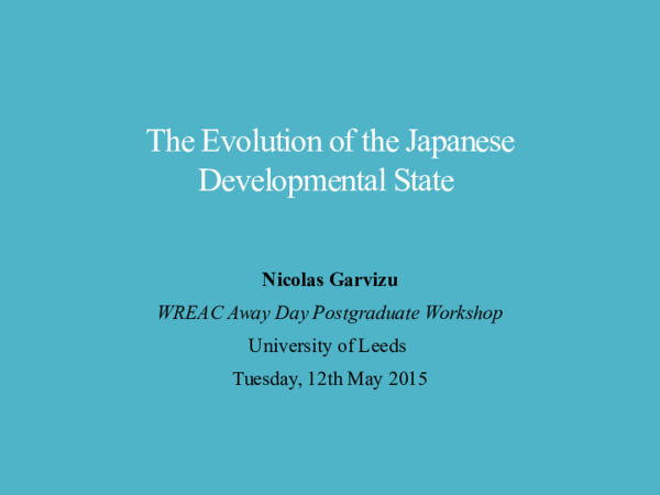 (PPT) The Evolution of the Japanese Developmental State