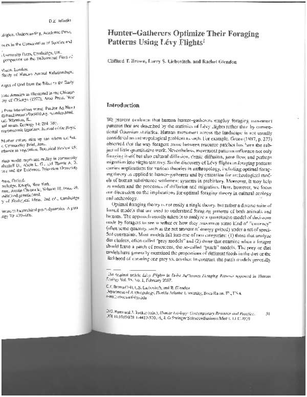 Hunter–Gatherers Optimize Their Foraging Patterns Using Lévy Flights