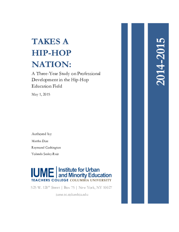 (PDF) Takes A Hip-Hop Nation: A Three-Year Study on Professional ...