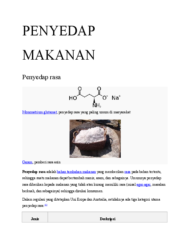 (DOC) PENYEDAP MAKANAN Penyedap rasa