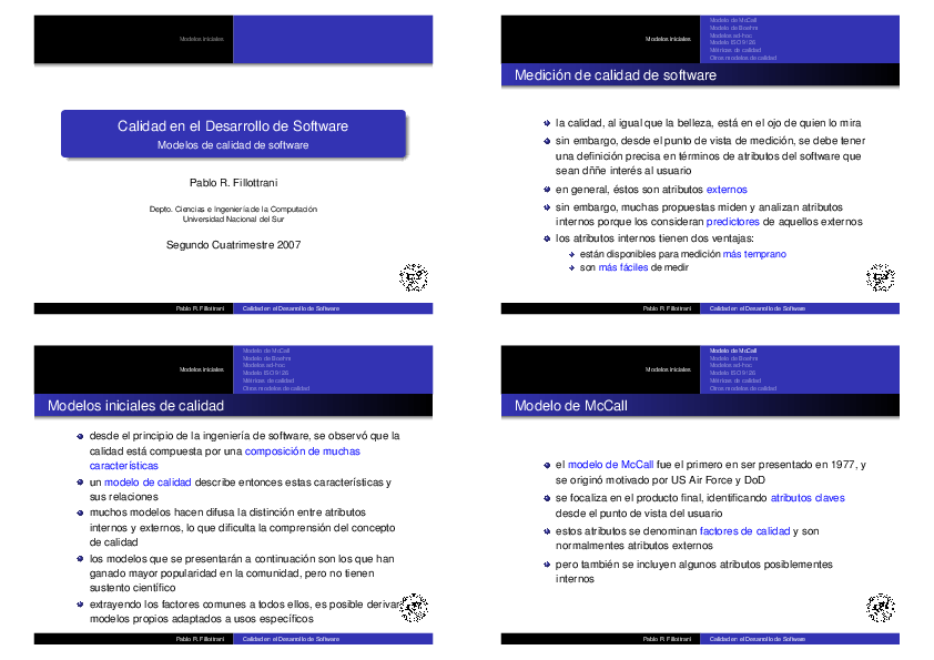 (PDF) Modelos iniciales Calidad en el Desarrollo de Software