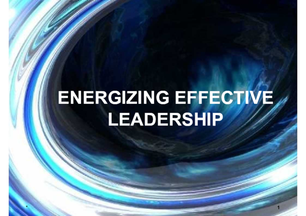 Energizing Effective Leadership